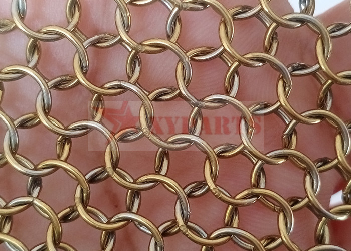 0.8x7mm Welded Type Ring Mesh Curtain For Interior Decoration