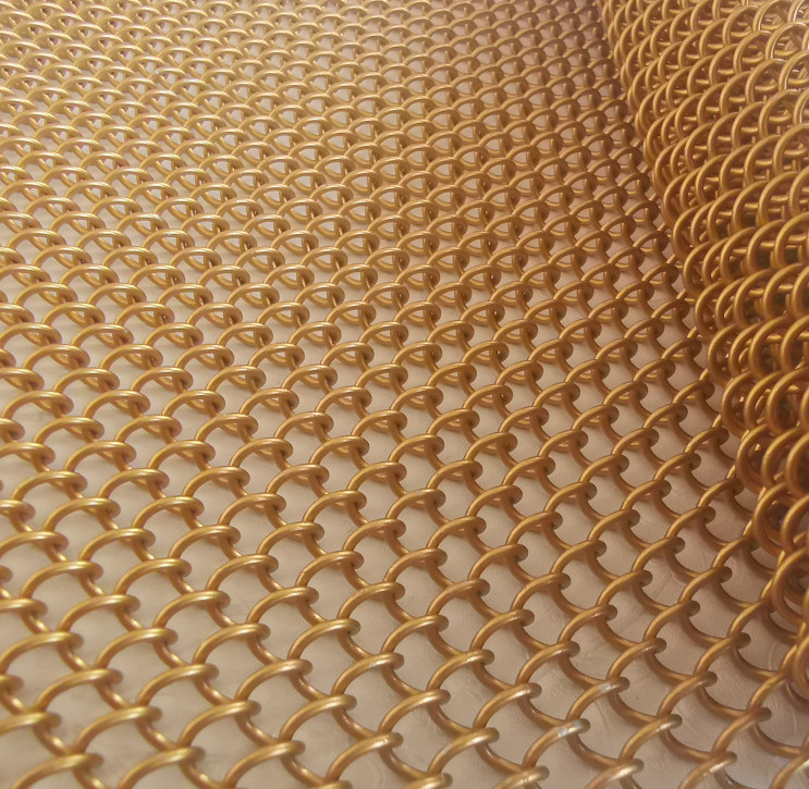 Copper Color Aluminum Coil Drapery Curtain For Space Divider