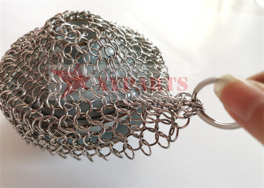 Ring Mesh Screen Type 4 Inch 304 Kitchen Stainless Steel Chain Mail ...