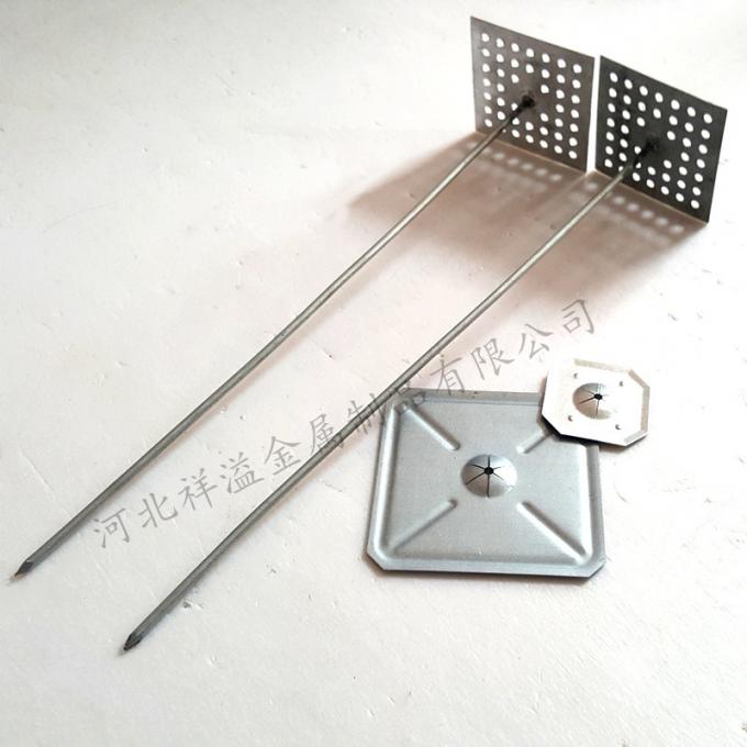 Stamped Metal Steel 50mm Square Perforated Base Rock Wool Insulation Pins