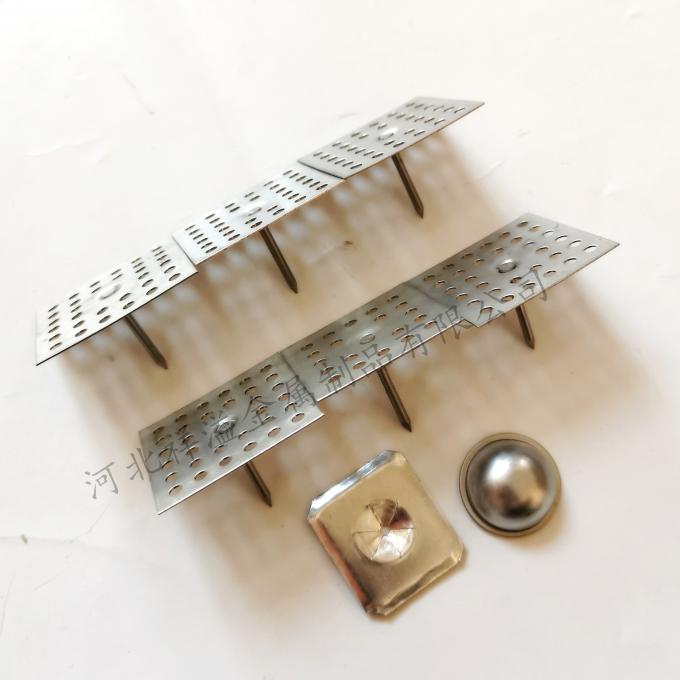 Stamped Metal Steel 50mm Square Perforated Base Rock Wool Insulation Pins