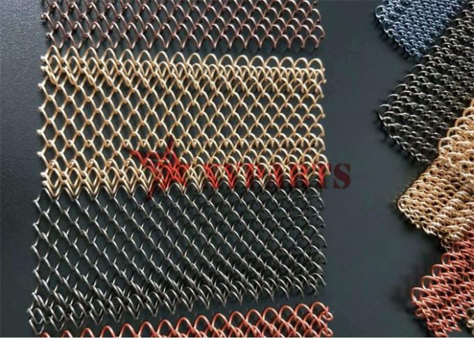 Copper Color Aluminum Coil Drapery Curtain For Space Divider
